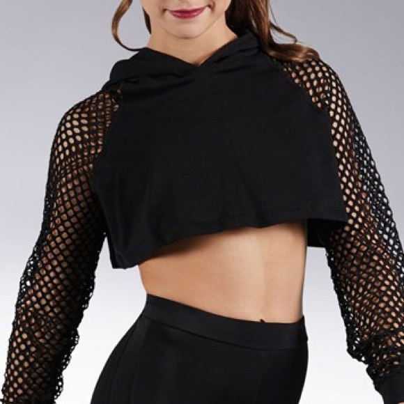 balera | Tops | New Cropped Hoodie With Fishnet | Poshmark